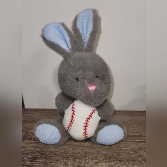 Toys | Walmart Gray Rabbit Plush Baseball Stuffed Animal Toy 12 Sitting ...